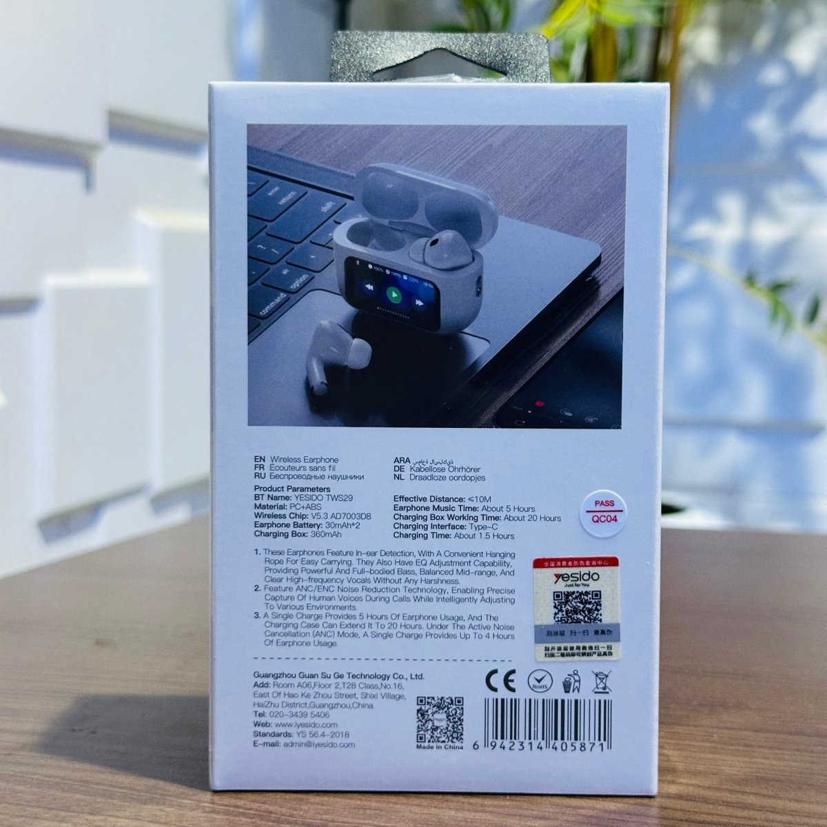 Yesido TWS29 HD LCD Touch Control Wireless Earphone - Shopinverse